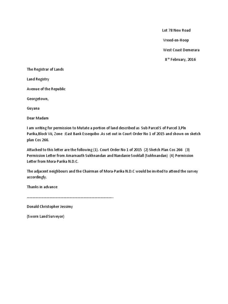 Permission Letter Reg | PDF