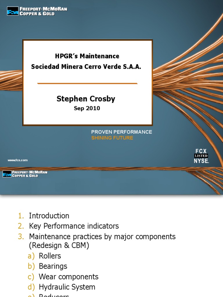 Presentation - HPGR Maintenance (17-Sep-10) Rev1 | PDF | Bearing ...