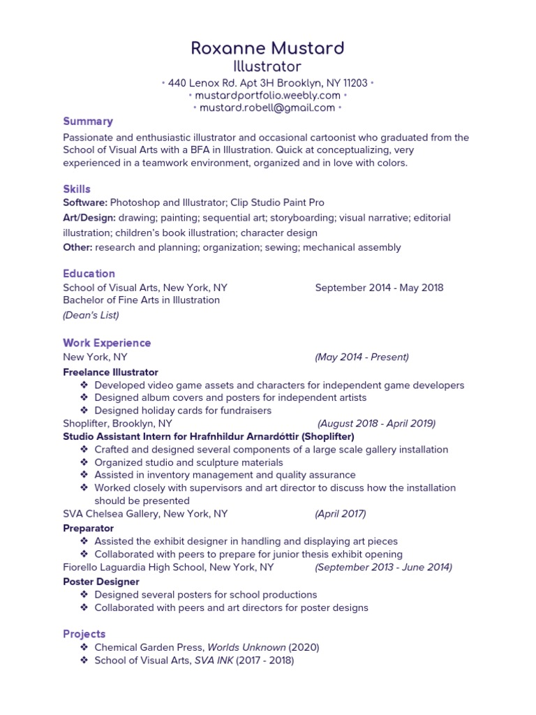 Roxanne Mustard Resume 2020 | PDF