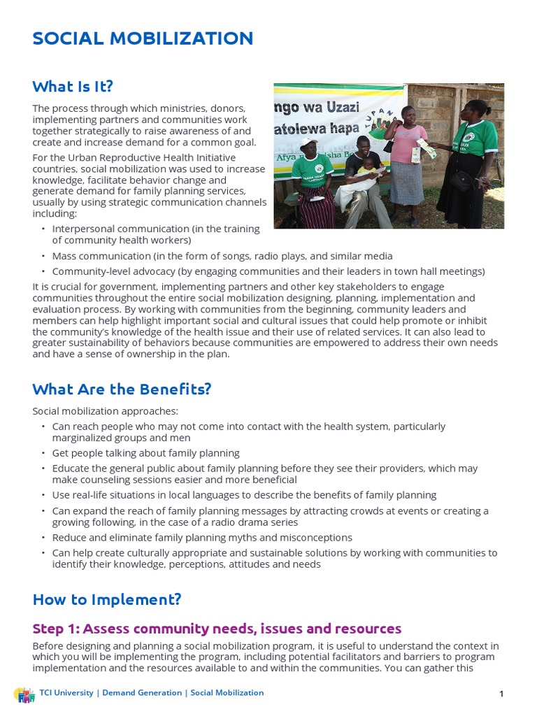 Social Mobilization | PDF | Family Planning | Community