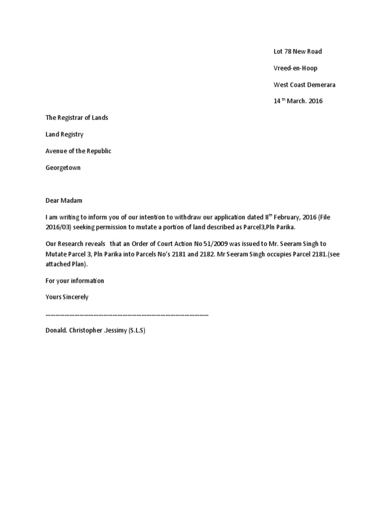 Withdraw Letter | PDF