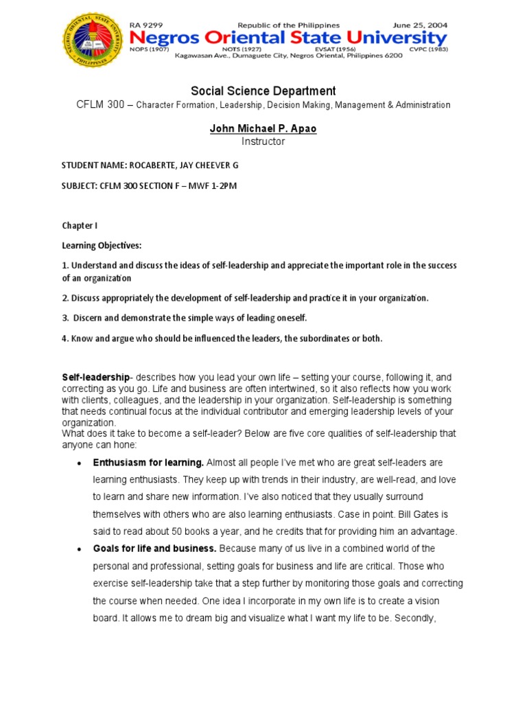 CFLM Activity 1 | PDF | Leadership | Motivation