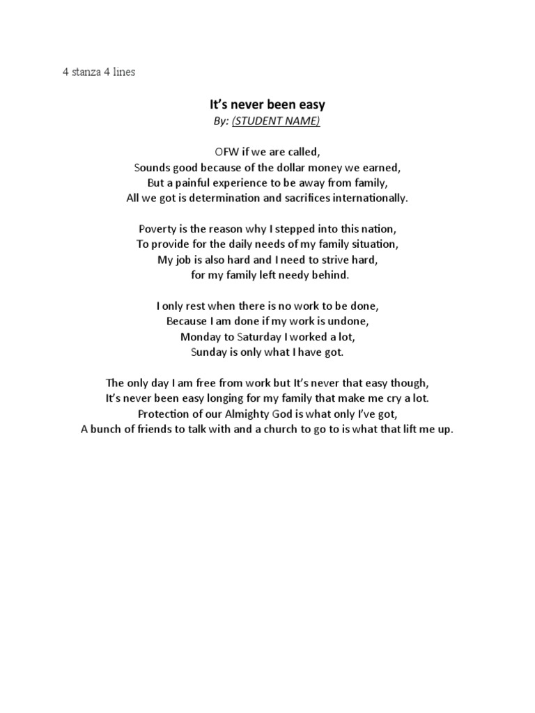 4 Stanza 4 Lines | PDF