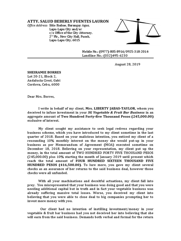 Demand letter-BETH TAYLOR | PDF | Lawsuit | Social Institutions