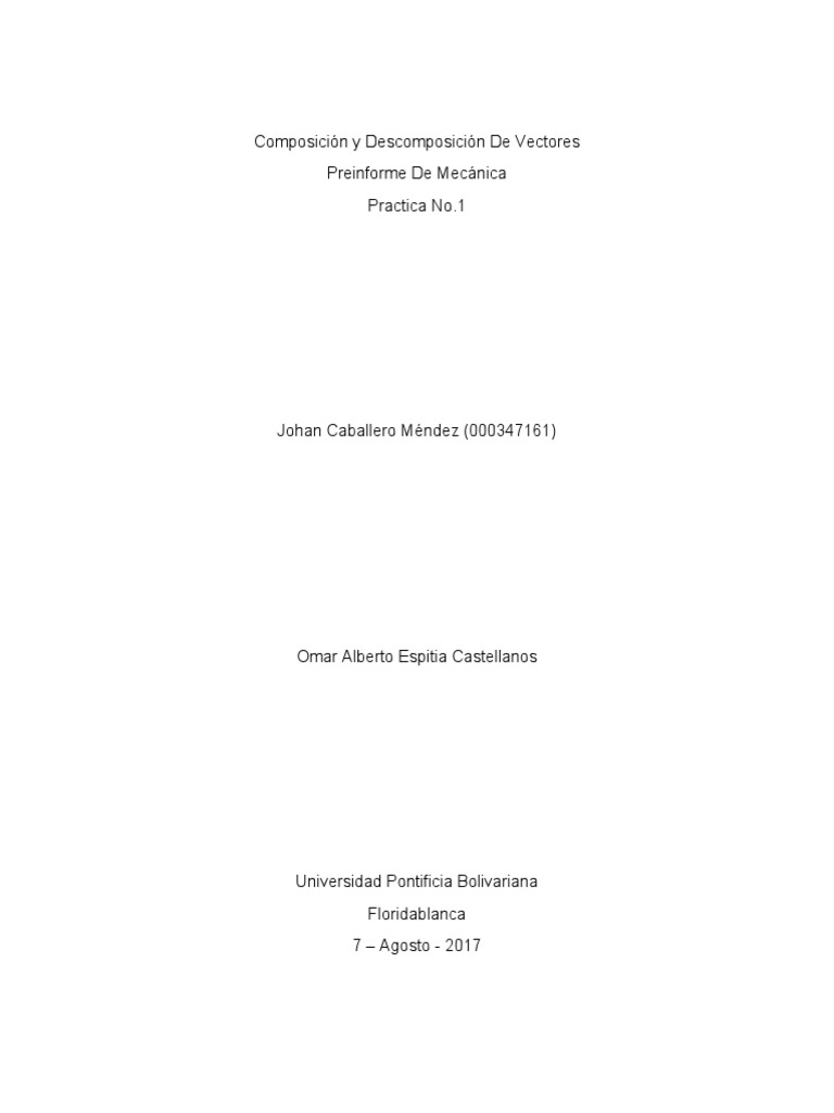 Composicion Y Descomposicion De Vectores Pdf Vector Euclidiano
