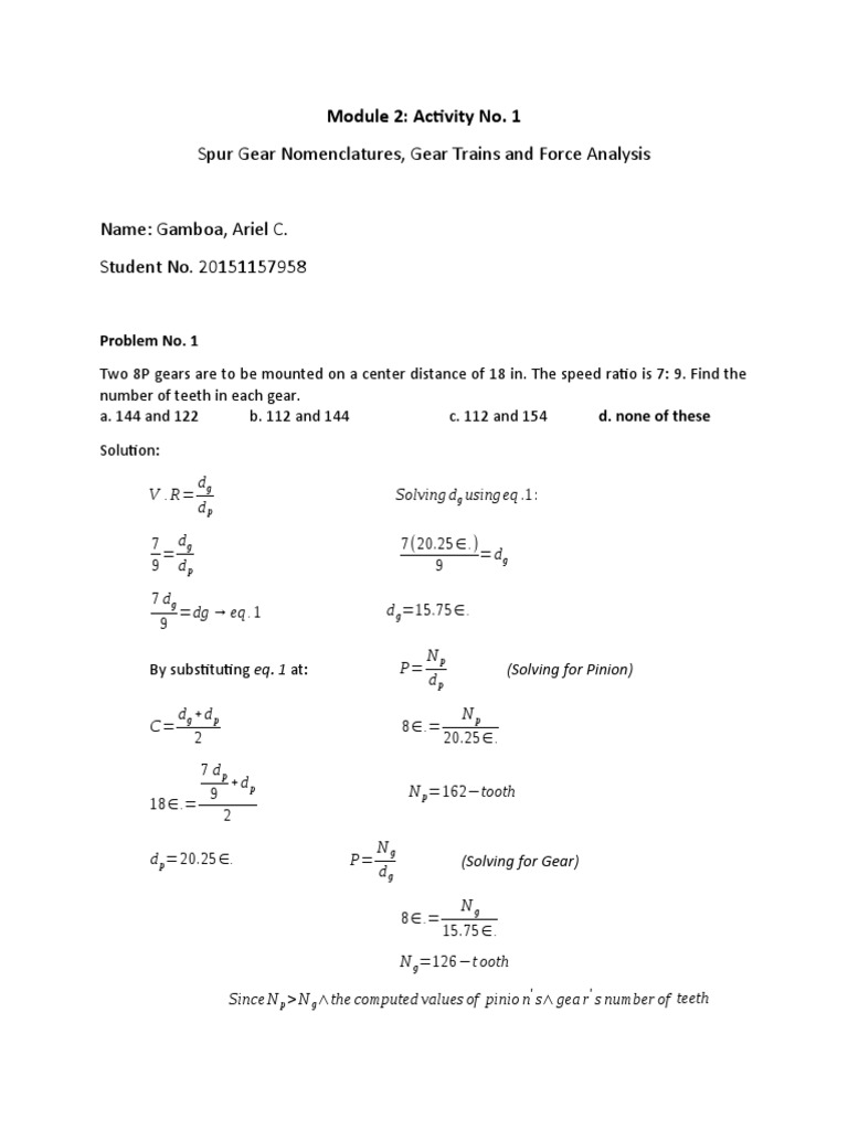 Module 2 Activity No. 1-Gamboa, Ariel C | PDF