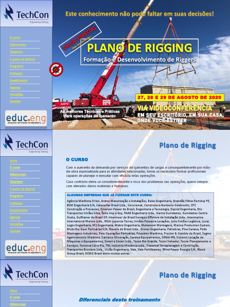 Plano de Rigging VC PDF | PDF | Videotelefonia | Engenharia