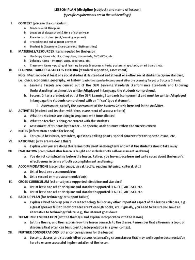 Social Studies Lesson Blueprint | PDF | Lesson Plan | Teachers