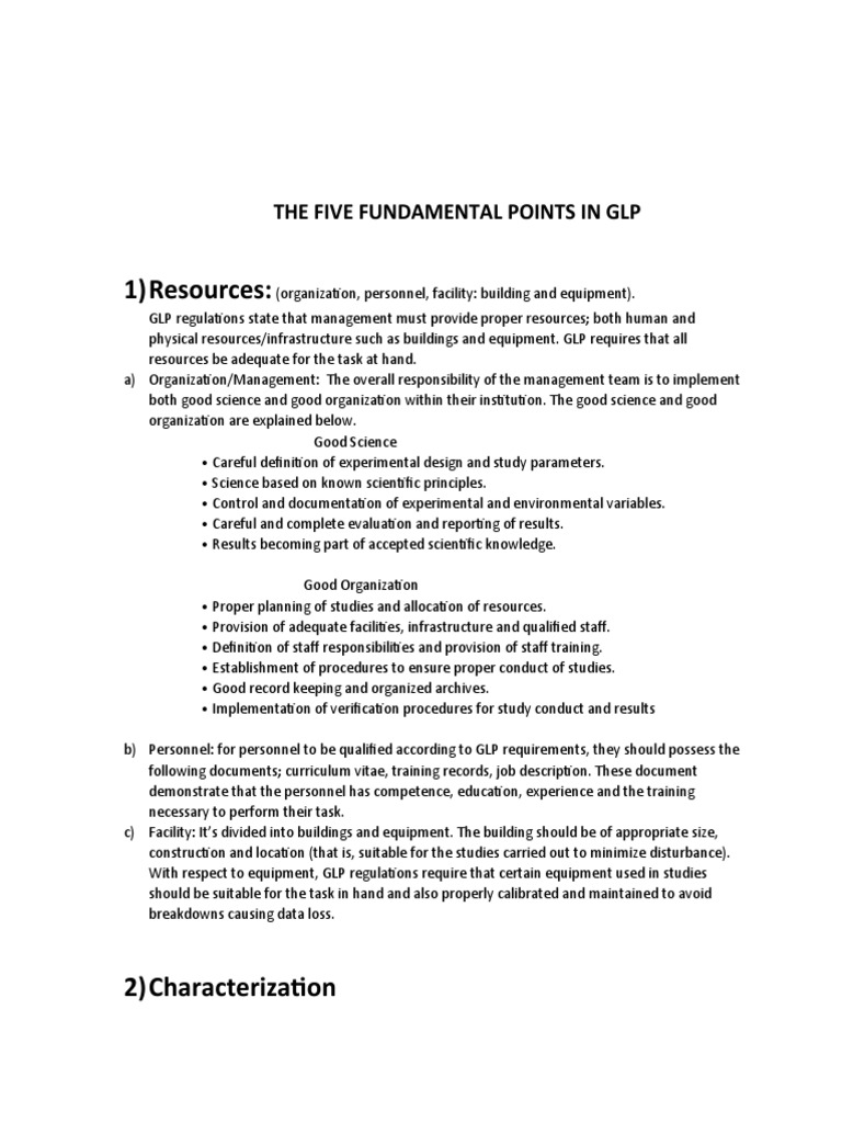 Fundamental Points On Glp. | PDF | Quality Assurance | Audit