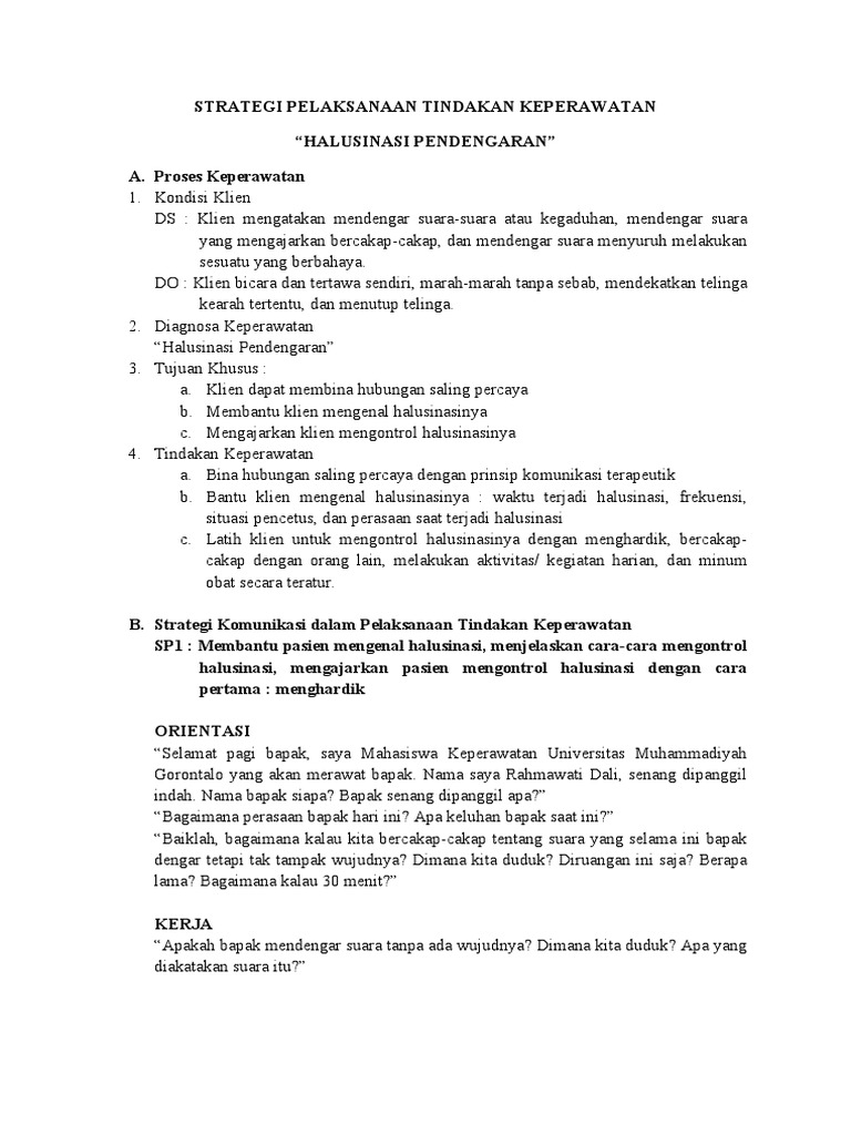 SP Halusinasi Pendengaran | PDF