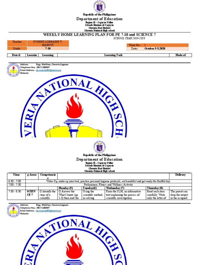 MAPEH WHLP W1 Oct 5-9 | PDF | Learning | Behavior Modification