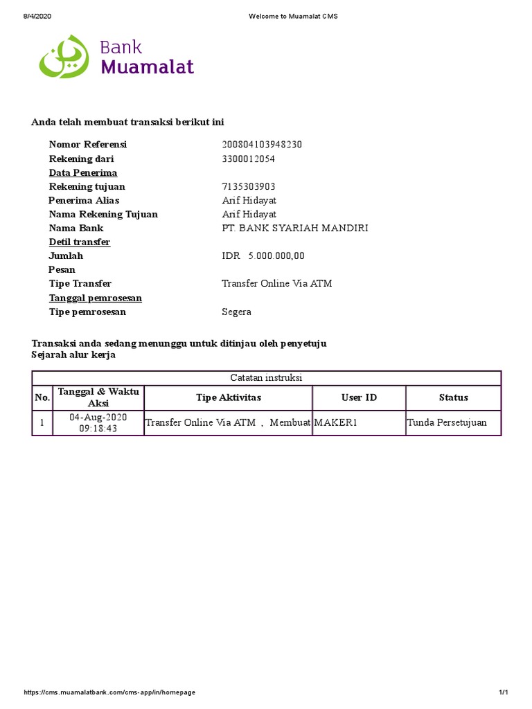 Welcome To Muamalat CMS | PDF