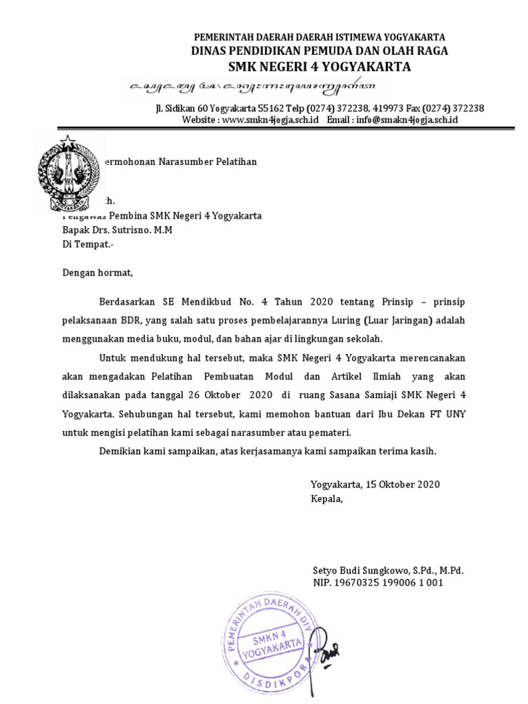 Surat Permohonan Diklat Modul | PDF