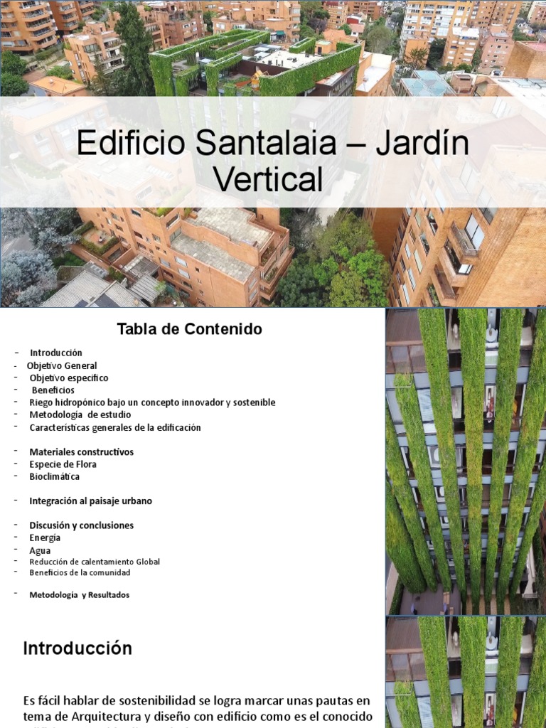 Edificio Santalaia: Jardín Vertical Sostenible | PDF | Hormigón | Sustentabilidad