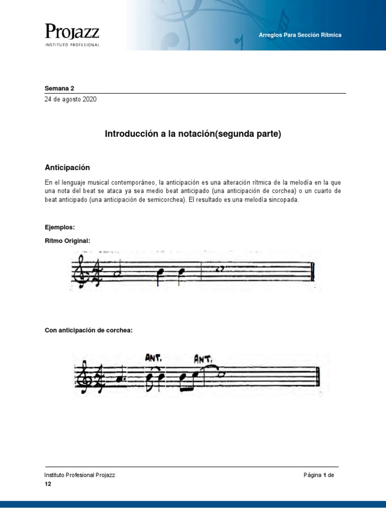 Semana 2 Arreglos Sección Rítmica | PDF | Ritmo | Notación musical
