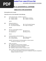 Dbms 100 MCQ PDF | PDF | Databases | Relational Database
