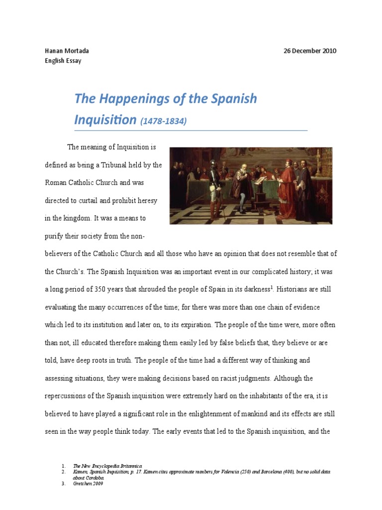 The Happenings of The Spanish Inquisition: Hanan Mortada 26 December ...