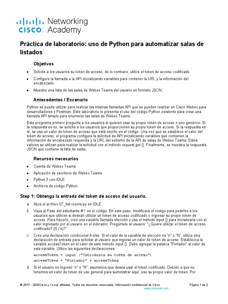 2.3.2.3 Lab - Using Python To Automate Listing Rooms - En.es | PDF ...