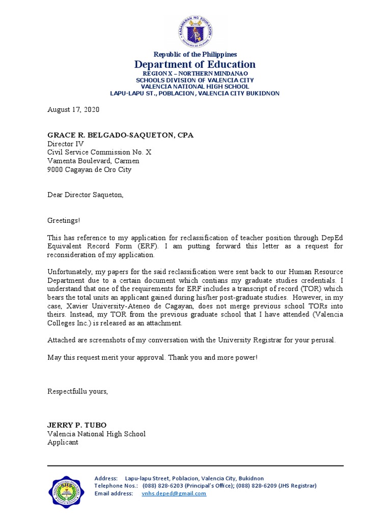 Department of Education: Grace R. Belgado-Saqueton, Cpa | PDF