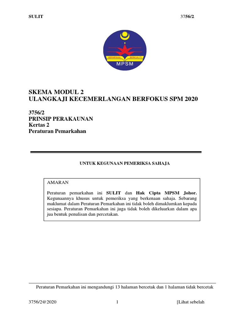 Johor SKEMA MODUL 2 KERTAS 2 | PDF