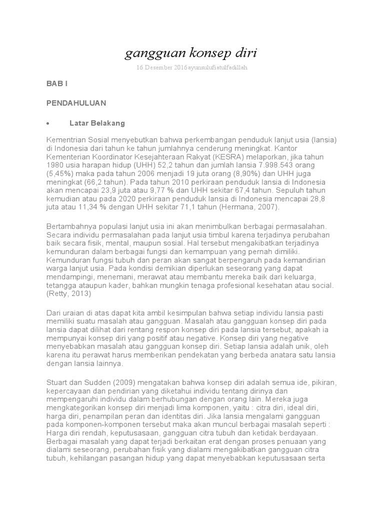 Contoh LP Konsep Diri | PDF