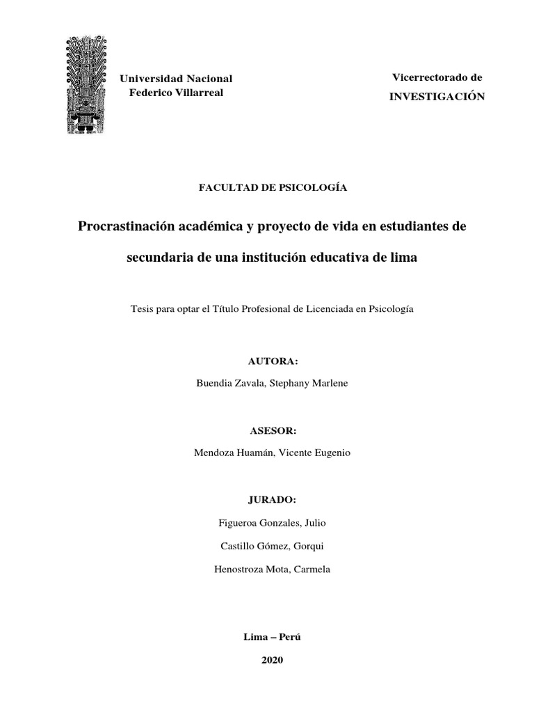 Buendia Zavala Stephany Marlene - Título Profesional | PDF | Dilación ...