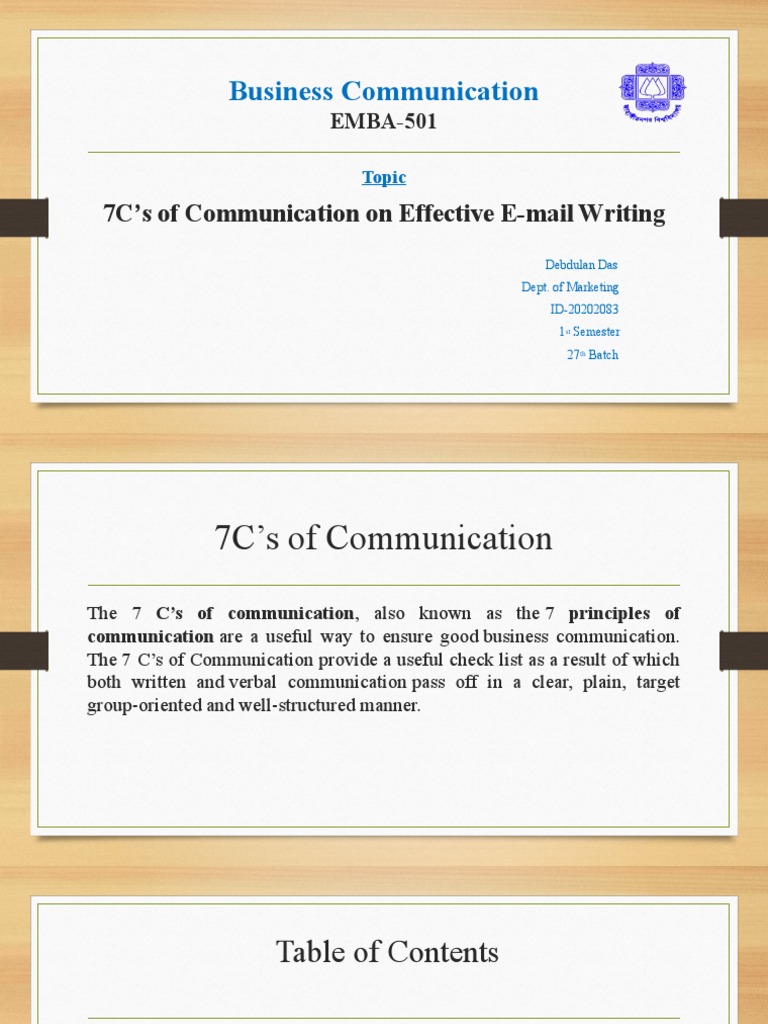 Business Communication: 7C's of Communication On Effective E-Mail ...
