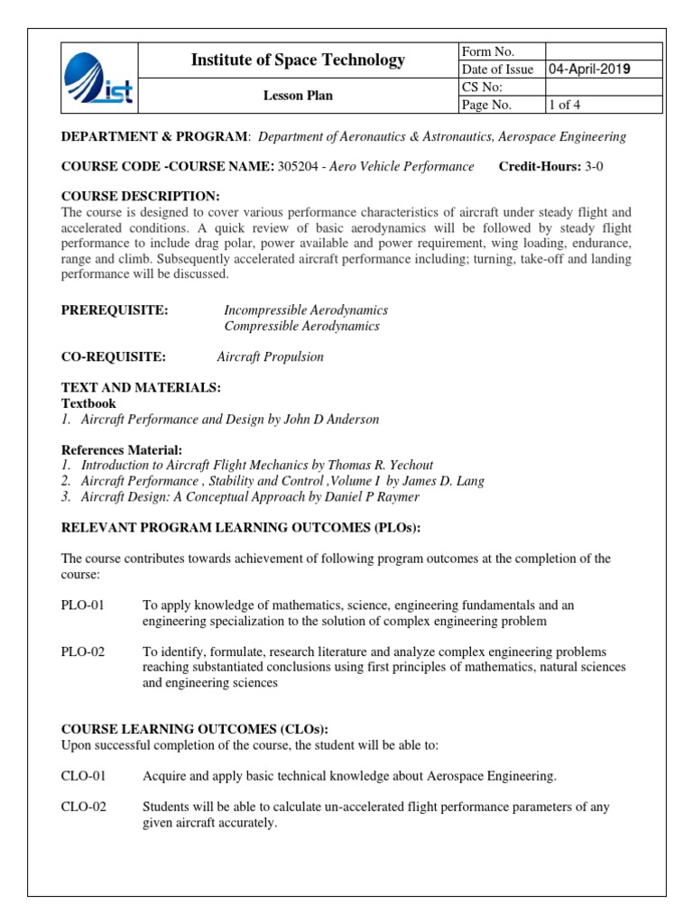 Lesson Plan 305204 - AVP FINAL 100920 | PDF | Aircraft | Aerospace Engineering