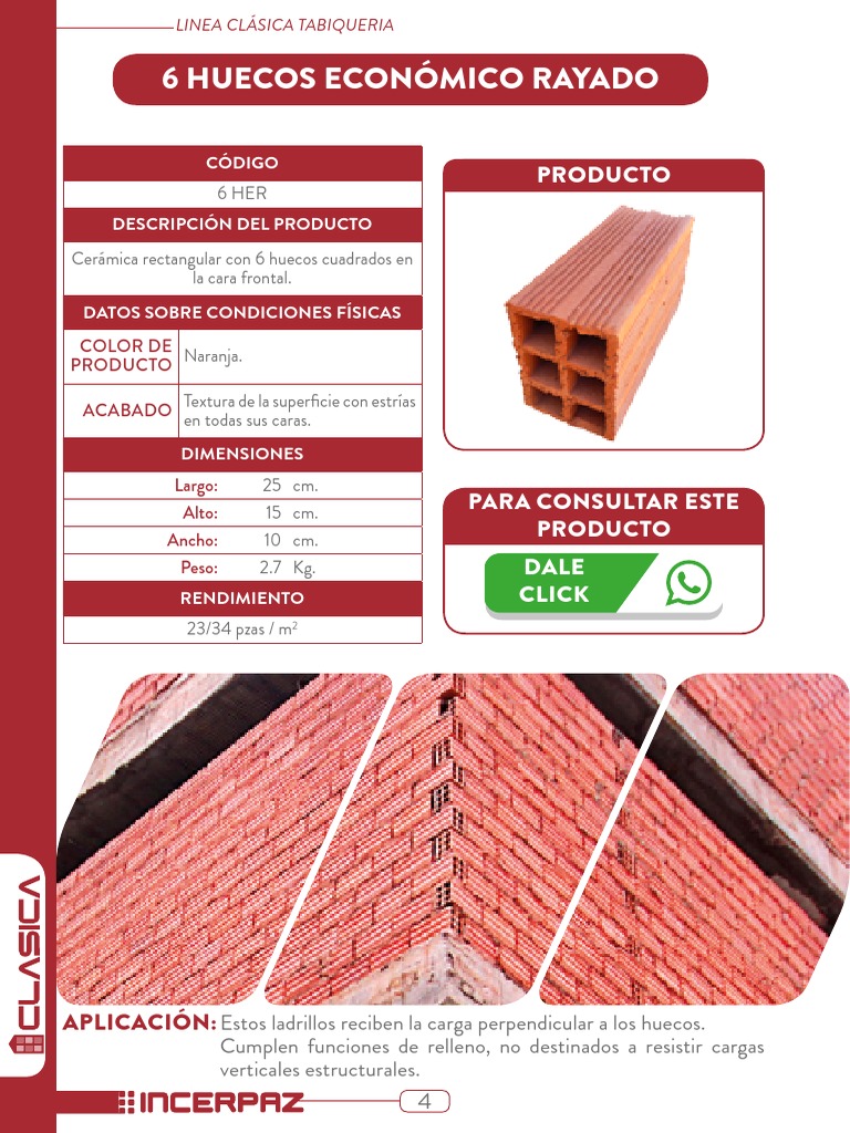 Catálogo de Ladrillos Incerpaz PDF | PDF | Cerámica | Sectores Economicos