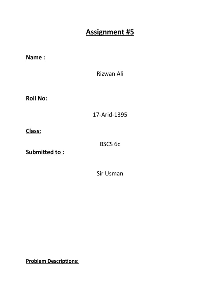 Assignment 5 | PDF | Encodings | Naming Conventions