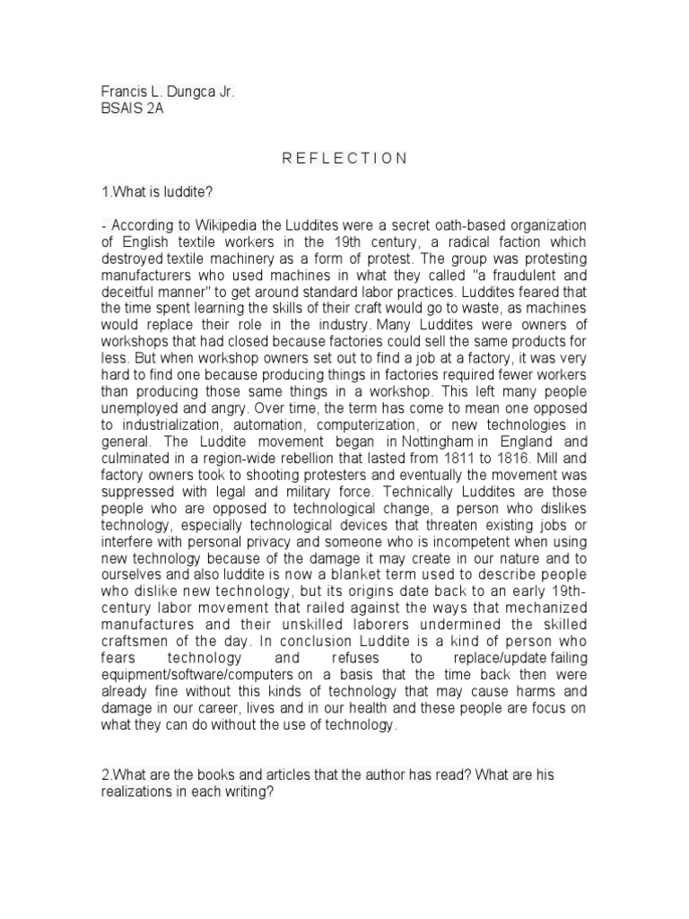 STS Week 10 Evaluation - Francis L. Dungca JR | PDF | Science | Science And Technology