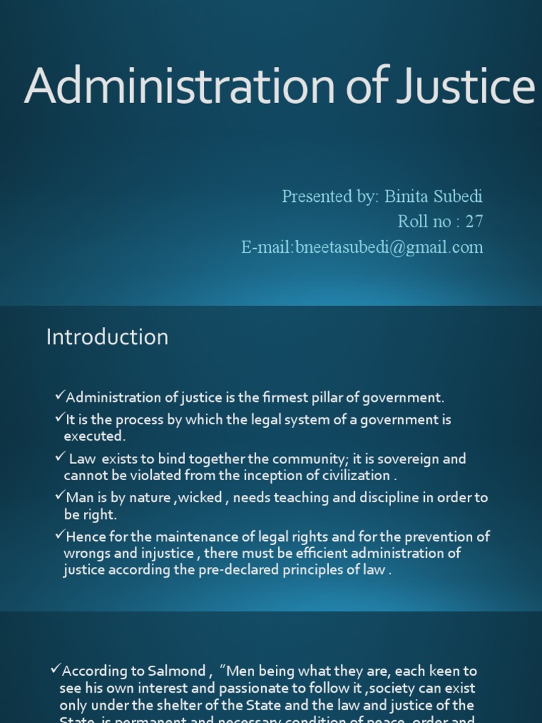 Administration of Justice | PDF