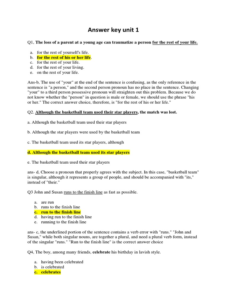 PEV107 Workbook Answer Key | PDF | Grammatical Number | Adjective