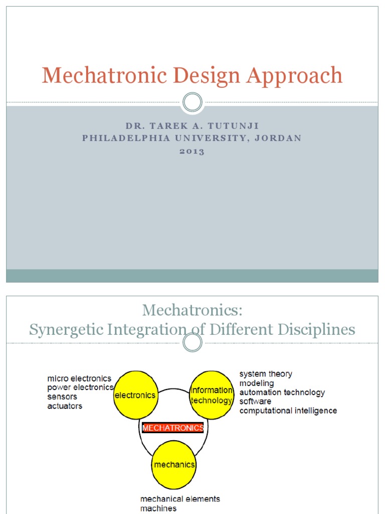 Mechatronic Design Approach | PDF | Simulation | Sensor