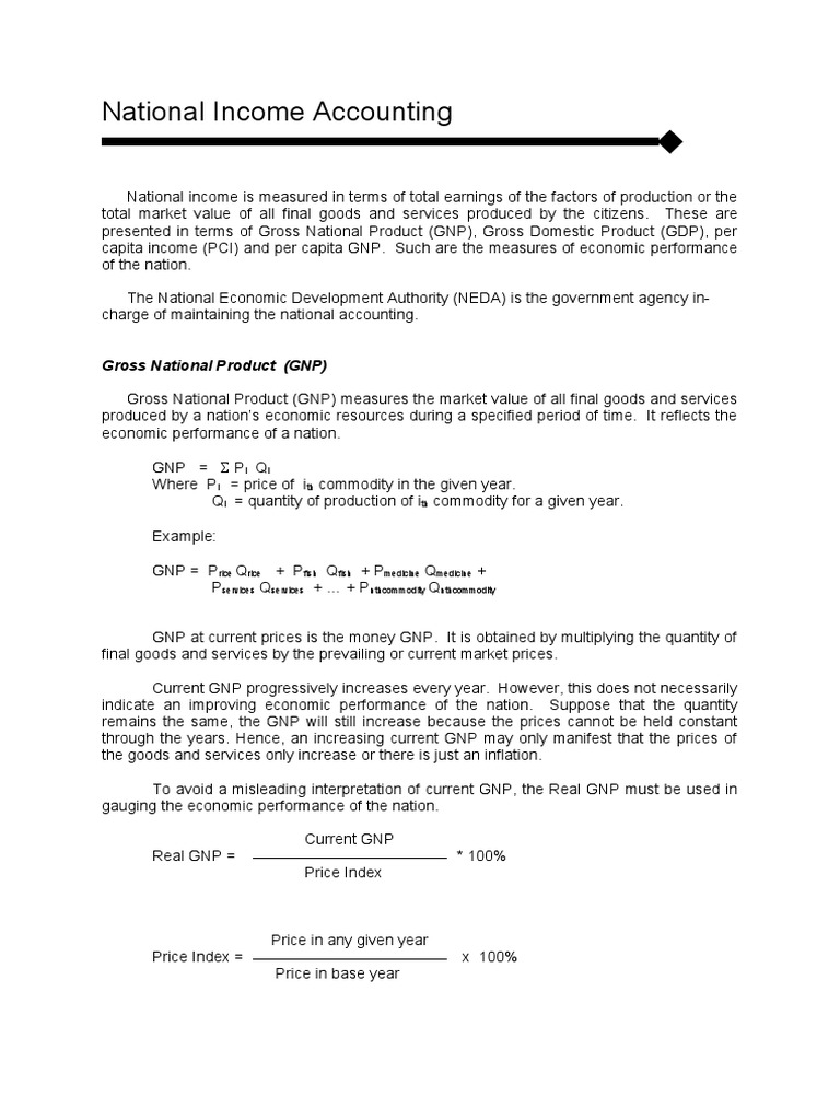 National Income Accounting | PDF | Measures Of National Income And ...