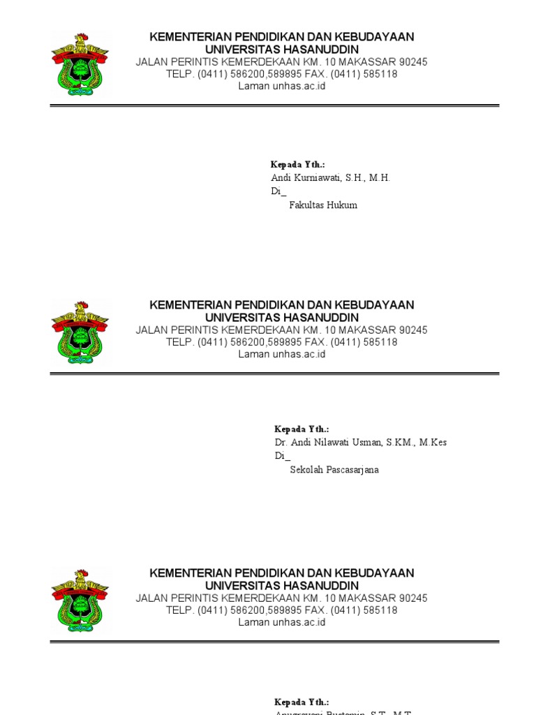 Amplop (Kop UNHAS) Bsu Bpjs (AutoRecovered) | PDF