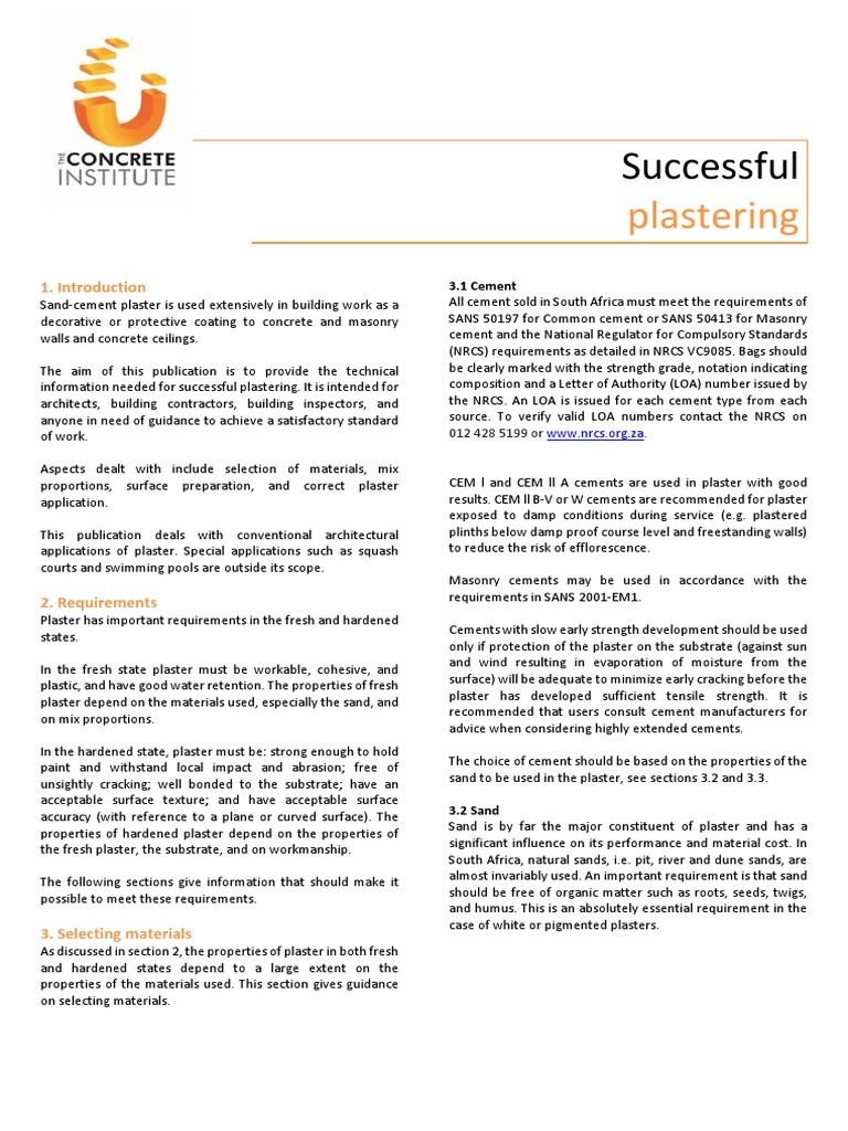 Plastering PDF | PDF | Plaster | Mortar (Masonry)