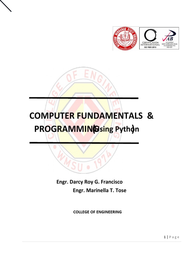 Computer Fundamentals & Programming: Using Python | PDF | Computer Data ...