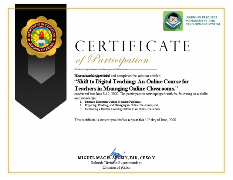 Shift To Digital Teaching: An Online Course For: Teachers in Managing ...