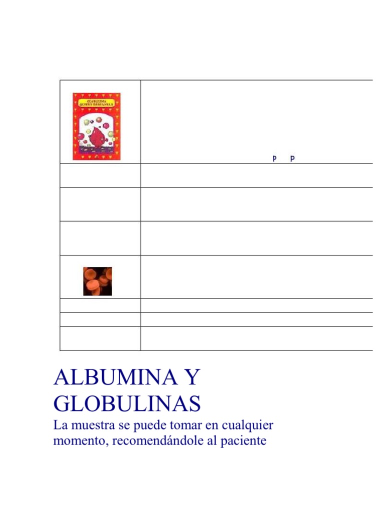 Albumina y Globulinas | PDF | Proteínas | Inmunología