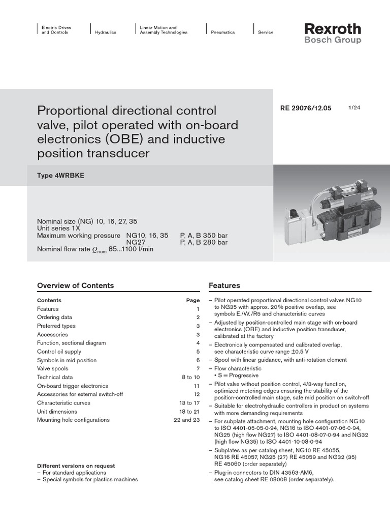 Proportional Directional Control Valve, Pilot Operated With On-Board ...