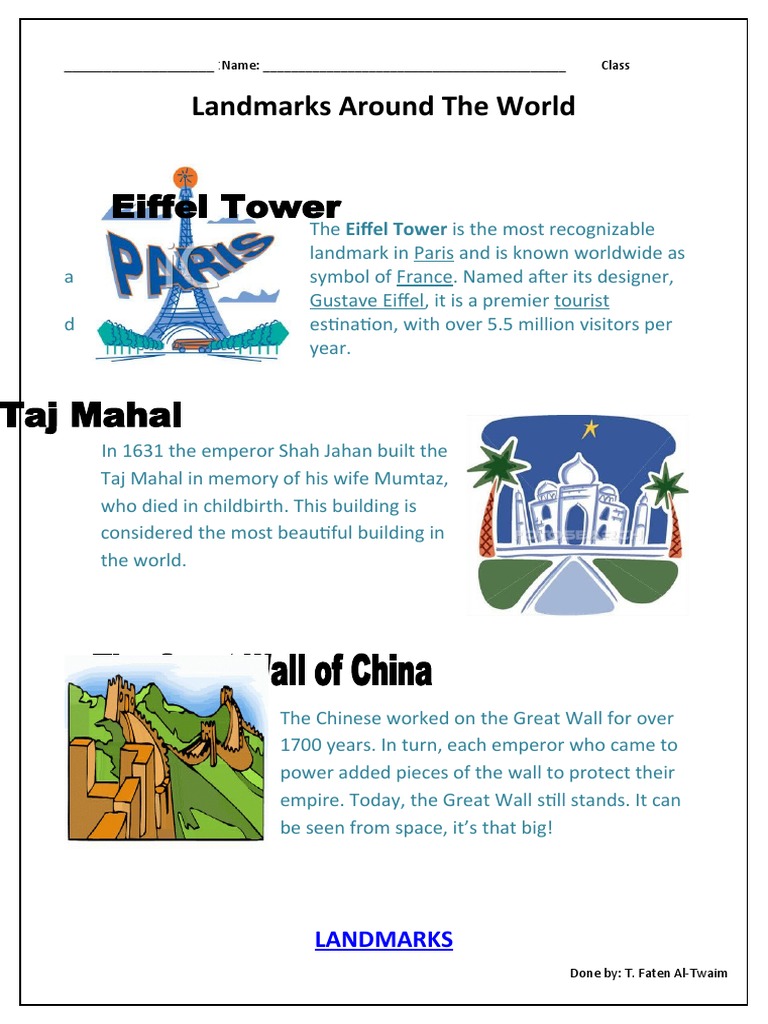 Famous Global Landmarks Overview | PDF | Social Science | Art