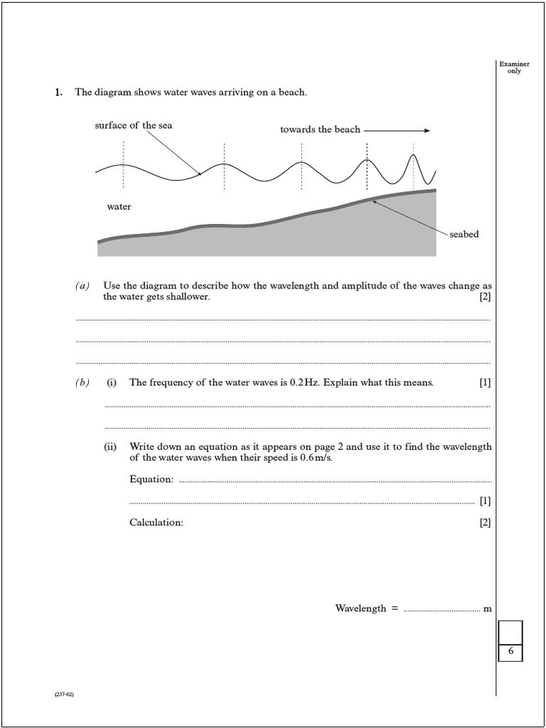 Gcse Phys Waves Q | PDF | Wavelength | Waves