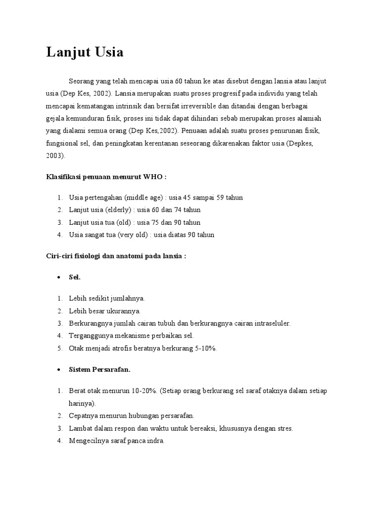 Lanjut Usia | PDF