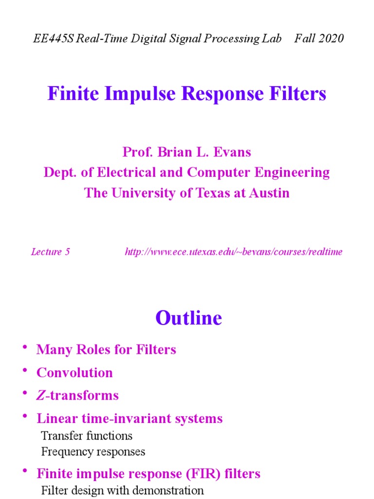 Finite Impulse Response Filters | PDF | Digital Signal Processing | Control Theory