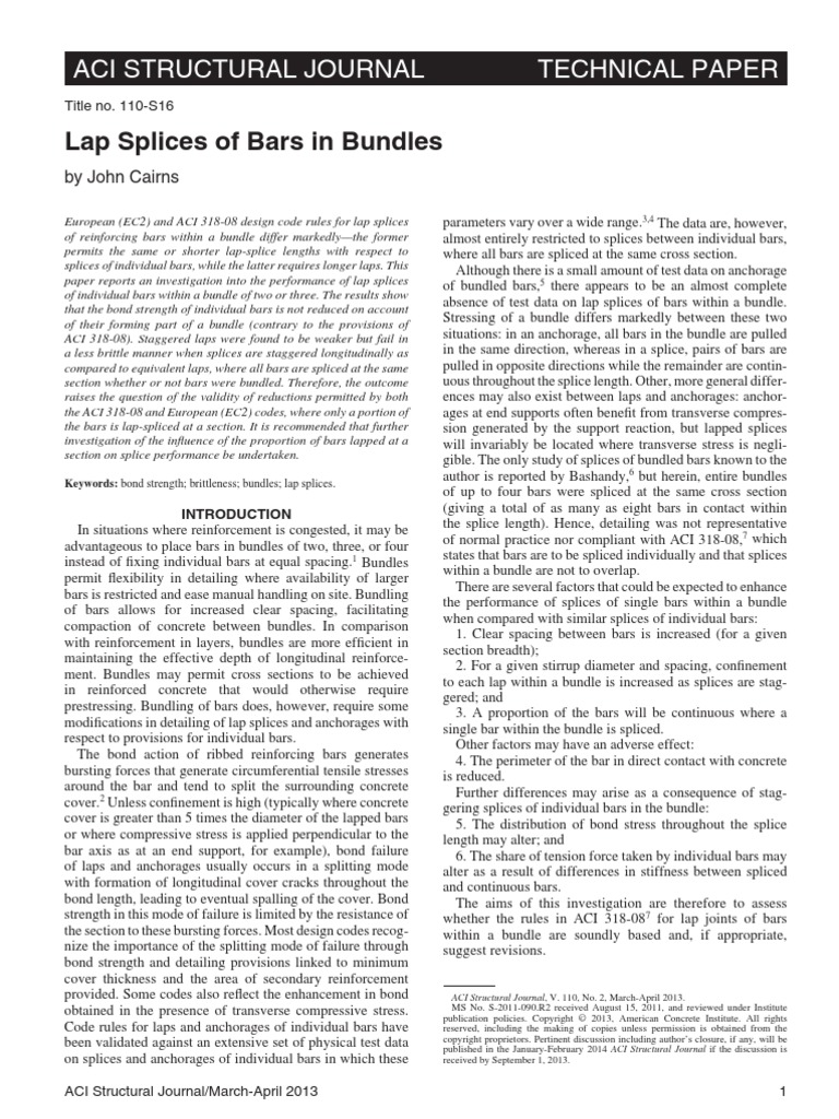 ACI Bundeled Bars | Download Free PDF | Fracture | Concrete