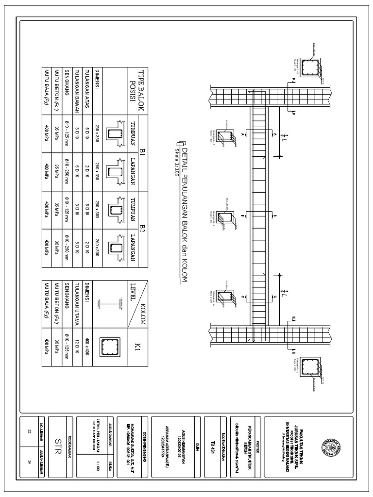 Detail Balok Dan Kolom | PDF