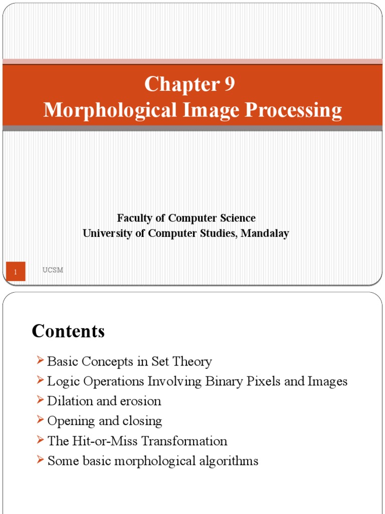 Chapter 9 Morphological Image Processing1 | PDF | Boolean Algebra ...