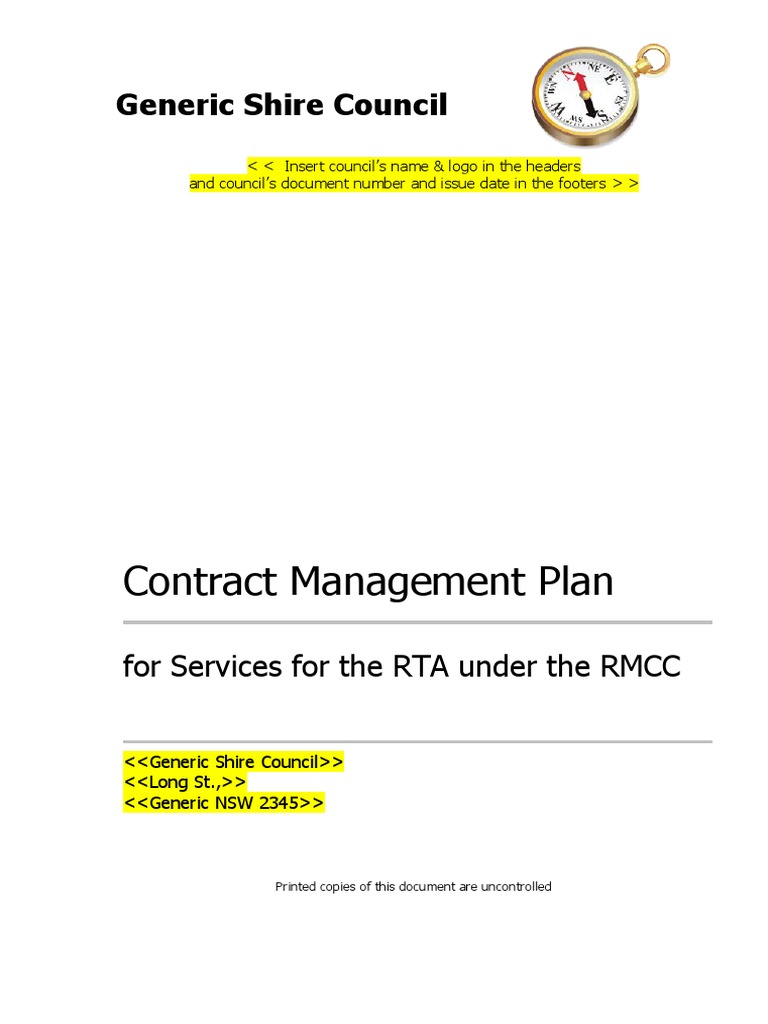 Contract Management Plan 62 | PDF | Project Management | Risk Management