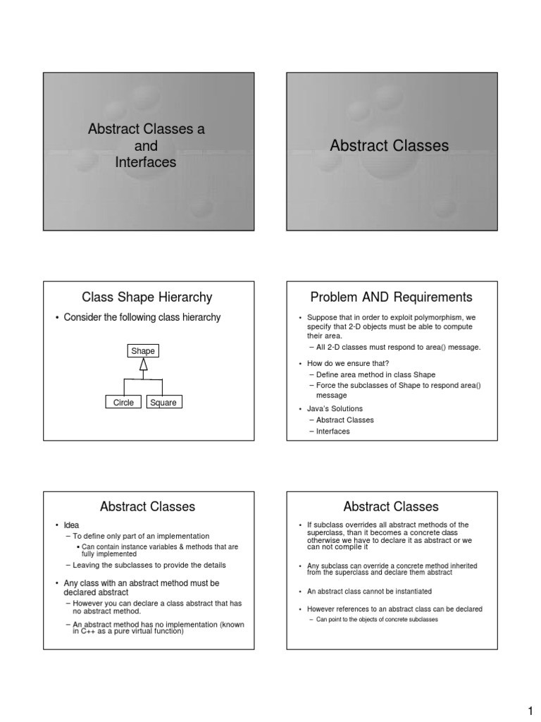 Abstract Classes A and Interfaces | PDF | Class (Computer Programming ...